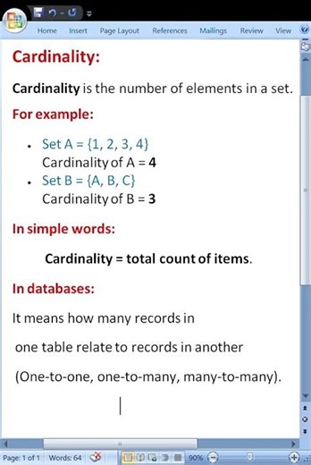 What is cardinality?