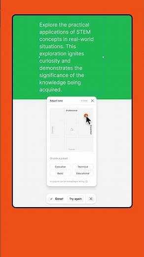 Adjust your writing tone in Figma Slides