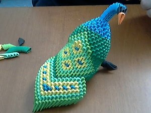 How to make 3D Origami Peacock part 1