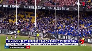 18K views · 334 reactions | NEWS | Carlton Football Club has lost 2017 AA defender Sam Docherty for the entire 2018 season after rupturing his ACL in innocuous circumstances at training yesterday. | 7AFL | Facebook