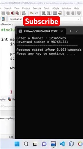 How to reverse a number in c programming #cprogramming