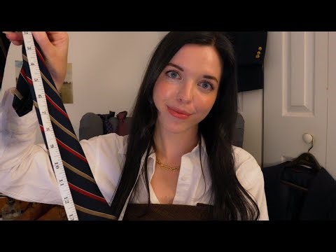 ASMR for Men | Business Suit Measuring & Tie Fitting (Roleplay)