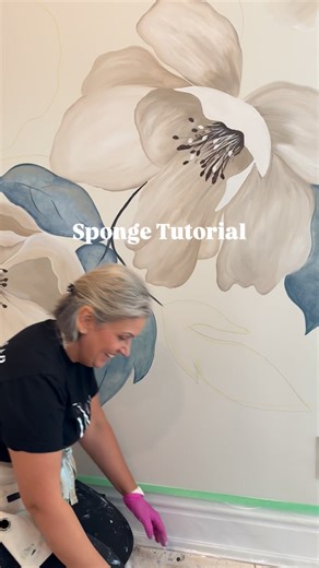 ⭐️SPONGE TUTORIAL⭐️ So many of you asked so here it is. Adding a sponge technique to your murals creates a beautiful softness that nothing else matches. #wallwear #muralist #spongepainting | Wallwear Murals