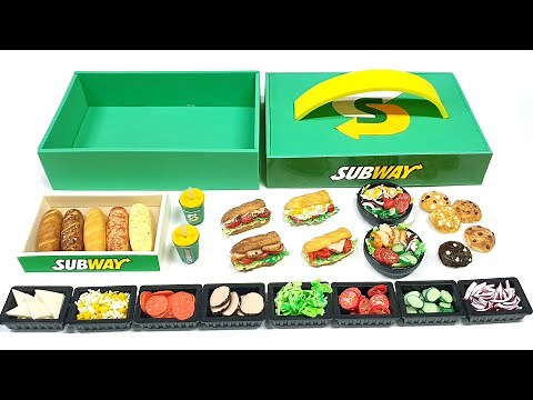 DIY How to make Clay miniature Subway sandwich set ｜Realistic Food Set with clay｜sandwich, cookies ~