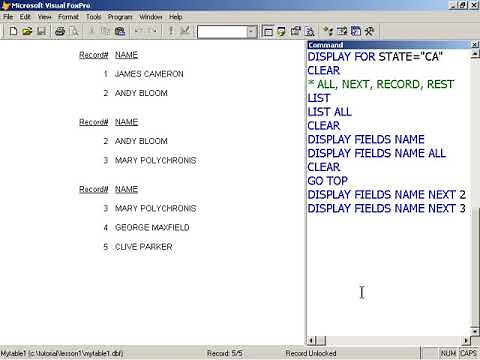 Learn Visual FoxPro @ garfieldhudson.com - Understanding Command Scope (Lesson 5 of 30)