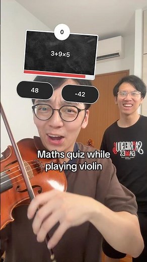 Doing Math Quiz while Playing Violin
