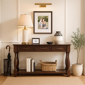 Antique Style Entryway Console Table: 63" Espresso Sofa Table - Etsy