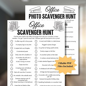 Office Scavenger Hunt Team Building Games, Work Scavenger Hunt Coworker Games Office Party Games Workplace Games, Retirement Employee Games - Etsy
