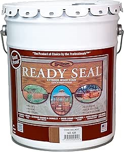 Ready Seal 525 Exterior Stain and Sealer for Wood, 5-Gallon, Dark Walnut
