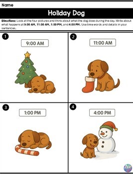 WIDA ACCESS Narrative Writing Practice Holiday Dog ESL