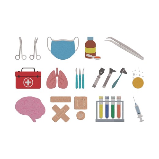Medical Tools Embroidery Design, Healthcare Icons Machine Embroidery File, 13 Design, 9 Size, Instant Download - Etsy