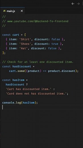 JavaScript | Check for at least one discounted item
