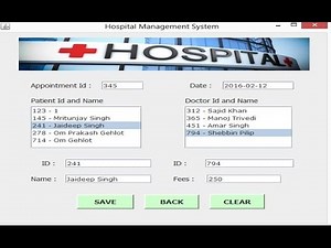 Hospital Management System - CBSE ip Project for Class 12 (Java Netbeans and MySql)
