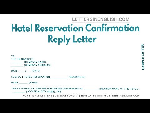 Hotel Reservation Confirmation Reply Letter - Letter of Reply For Hotel Reservation Confirmation