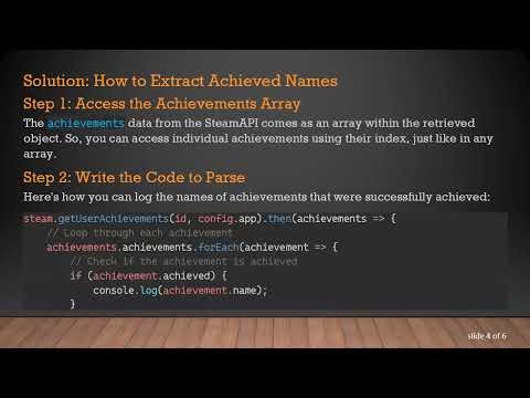 How to Parse Achievement Data from the SteamAPI Using discord.js