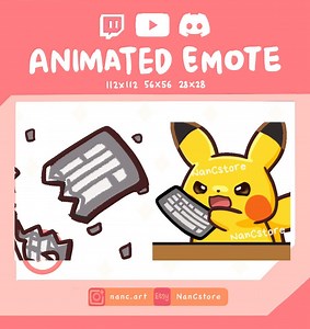 Animated Angry Pikachu Throwing Keyboard Into Laptop Emotes | Twitch Discord Streaming Chats Emoji | Ready to Use | Cute Pokemon Angry Rage - Etsy
