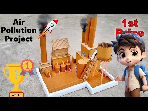 AIR POLLUTION FACTORY WORKING MODEL FOR SCHOOL PROJECT | BEST AIR POLLUTION MODEL ‪@MRINDIANHACKER‬