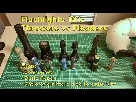 Flashlights 101: Flooders vs Throwers, beam parts and optic types.