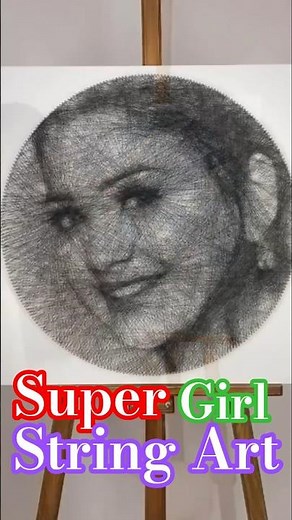 How To Make String Art Tutorial/Nail And Thread String Art By Me/Amazing String Art#shorts#art #girl