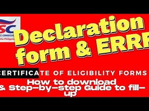 Paano mag fill-up at magdownload ng Declaration form at ERRF//Certificate of Eligibility forms