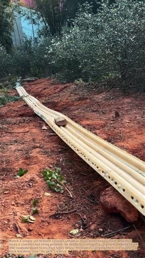 Genius Farm Hack: How to Move Bricks Downhill with a Simple Plastic Slide! 🧱🛝