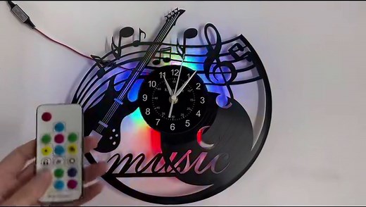 Music Themed LED Vinyl Record Wall Clock,Silent Wall Clock,Wall Decorative Clock