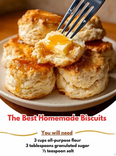 The  Best Homemade Biscuits Ingredients: 3 cups all-purpose flour 3 tablespoons granulated sugar ½ teaspoon salt 4 teaspoons baking powder ..... Full Recipe in Coʍmеոτ   | Yummy Recipes | Facebook