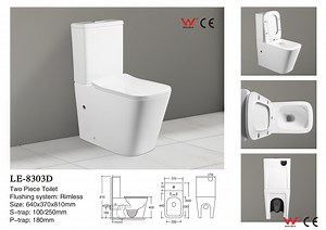 [Hot Item] Comfort Height Rectangle Ceramic Two Piece Toilet Le-8303D-1