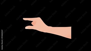 Hand Gesture Animation showing open index finger and thumb gestures