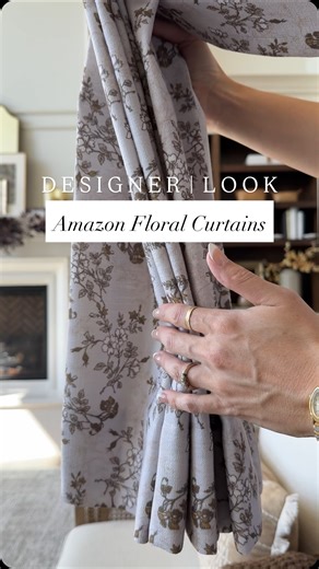 Andrea Nelson | Home Decor Interior Styling Functional Finds on Instagram: "So nice, I bought them twice✌️. Type “CURTAIN” and I’ll DM you the link to my customizable designer look for less Amazon curtains. I first got these curtains for my bathroom in the Sarale J8 color for my bathroom window treatments, and me and my daughter loved them so much, that we bought the curtains… AGAIN… for her bedroom window treatment in J2. I adore our floral linen pinch pleat curtains, and people are always shoc
