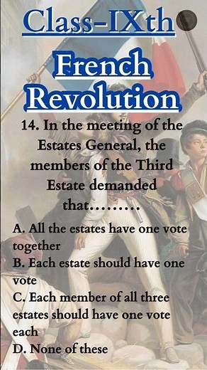 14.In the meeting of Estates General,📚 Class9 History Chapter-French Revolution MCQs #class9