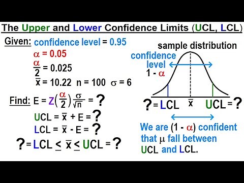 Statistics: Ch 9 Hypothesis Testing (27 of 35) Upper and Lower Confidence Limits (UCL, LCL)