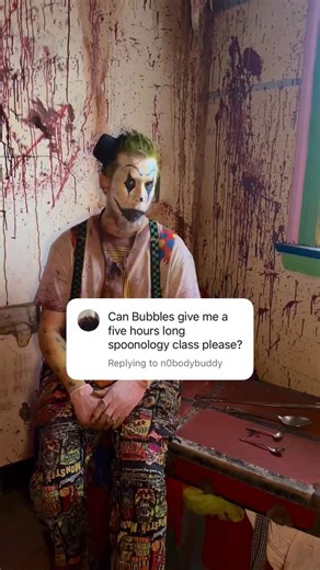 Spookers Haunted Attractions on Instagram: "Spoonology 101 🥄 if you watch it enough it’ll become 5 hours before you know it 😎 #spookers #spoons #bubblestheclown #spoonology #ratemyspoon"