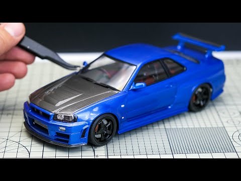 Building a Nissan Skyline GTR R34 Nismo Z-Tune Scale Model Full Build - Step By Step - ASMR - TAMIYA