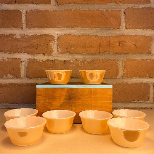 Vintage Anchor Hocking Fire-king Peach Luster 6 Oz Custard Cups, Set of 8 - Etsy Canada