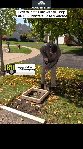 Installing basketball hoop anchor #gobuildstuff #basketball #hoop #anchor | Go Build Stuff