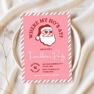 Christmas Party Invitation, Editable Friends Christmas Party Invite, Secret Santa Party Digital Invitation Template, Friendsmas Party - Etsy