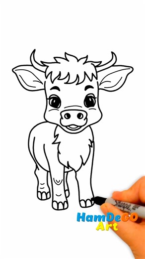 11K views · 124 reactions | 殺Muy lindo !! Aprende a dibujar un toro adorable✨drawing tutorials - Easy drawing - Dibujos faciles Drawing for beginners 殺 Dibujos faciles para principiantes #drawing #draw #howtodraw #learntodraw #sketch #skechbook #coloringpage #cartoon #viral #toro #bulls #loveislove #animals #cuteanimals #fyp #cute #beautiful #reels #video #reels #viralvideo #parati #reelsviral #reelsfb #foryoupageシforyou #reelsvideoシ #craft #beauty | Hamdego Art | Facebook