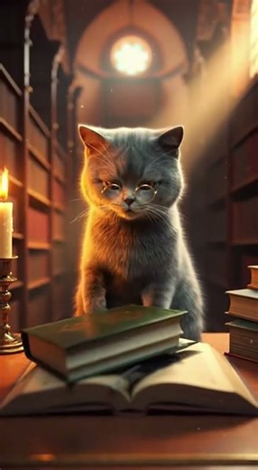 Librarian Cat Discovers MAGIC BOOK 📚✨ #Shorts