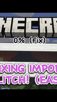 HOW TO FIX importing content glitch! (still works)