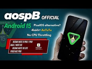 Android 15 aospB Custom ROM for Redmi Note 9 Pro/Pro Max/Note 9S/POCO M2 Pro/Note 10 Lite