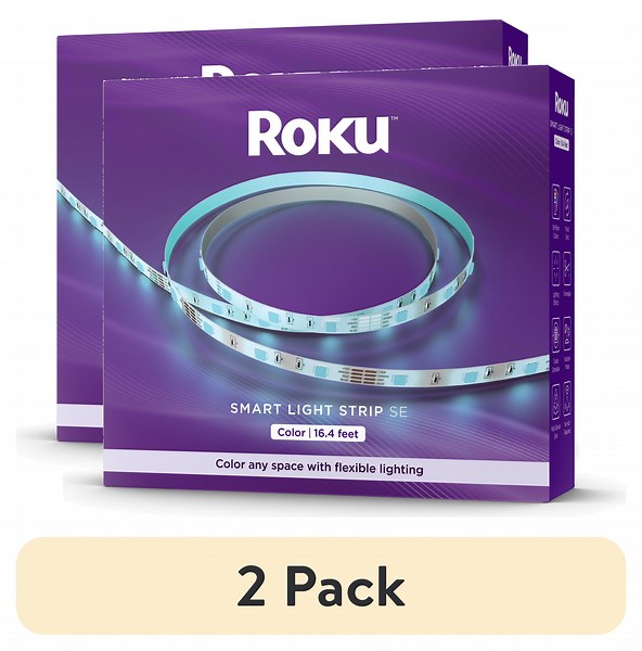 (2 pack) Roku Smart Home Smart Light Strip SE 16.4 ft with 16 Million Color Options, White Light Option, and Custom Presets - Indoor