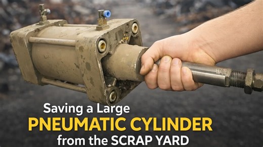 Saving a large pneumatic cylinder from the scrap yard