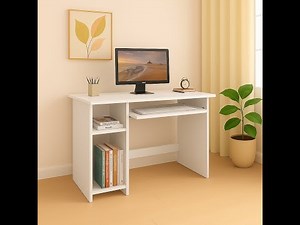Callas Engineered Wood Computer Desk with Keyboard Tray for Homes and Offices. Installation ST-04