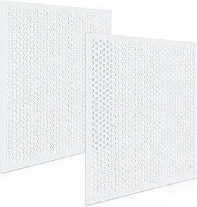 DoubleFill 2 Pack 2' x 2' Plastic Perforated Tiles with 3/8" Holes 24" x 24" White Drop Ceiling Tiles Plastic Ceiling Grid Covers - Amazon.com