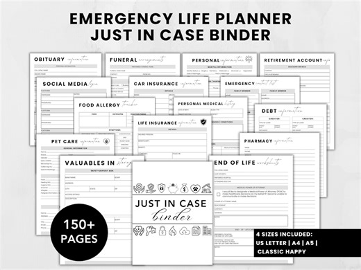 Emergency Life Planner: End of Life Binder (printable) - Etsy