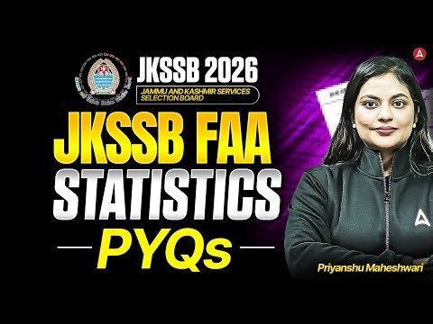 JKSSB Finance Accounts Assistant | Statistics Previous Year Question Paper | Priyanshu Maheshwari