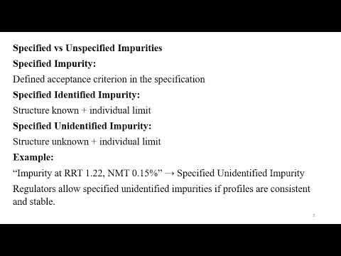 ICH Q3A Q3B Impurity Control