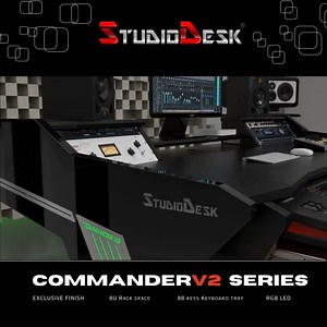 StudioDesk - Commander V2 🎼 Experience the pinnacle of functionality and style with the Commander V2 Series. Designed to enhance your workflow and inspire creativity, this desk combines sleek aesthetics with unparalleled versatility. Upgrade to the Commander V2 and take command of your studio space like never before.🎧🎹 . . . . . . #StudioDreams #commanderV2 #recordingmusic #workspace #lovewhatiamdoing #studiodesk #recording #desk #musicismylife #studio #producer #studiolife #homestudio #recor