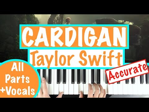 CARDIGAN - Taylor Swift Piano Tutorial [chords accompaniment]